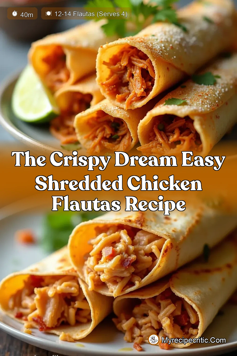 Easy Shredded Chicken Flautas Oven or Fried - My Recipe…
