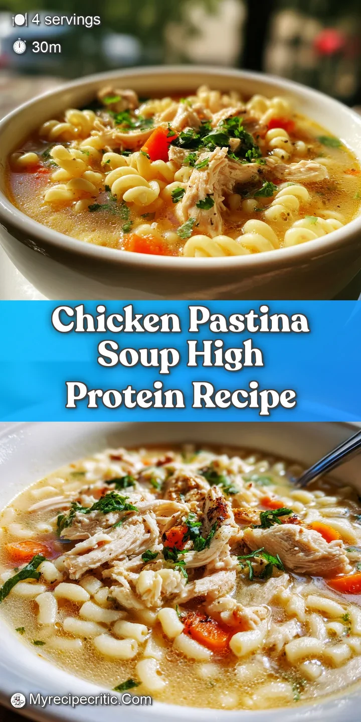 Chicken Pastina Soup High Protein Ready in 30 Min - My…
